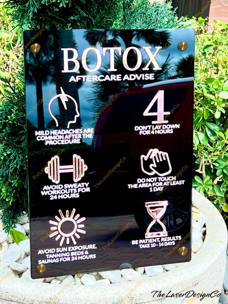 3D Acrylic Botox Aftercare Sign: Salon Aesthetics Clinic Wall Decor - Etsy
