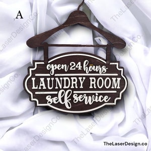 Laundry Room Self Serve Sign - Laundry Hanger - Farmhouse Sign - Etsy