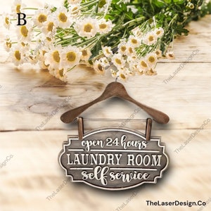 Laundry Room Self Serve Sign - Laundry Hanger - Farmhouse Sign - Etsy
