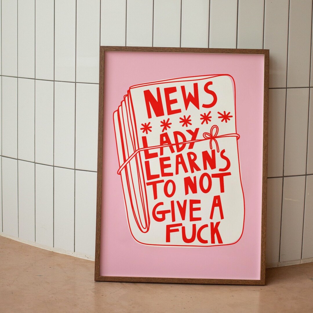Cartoon Newspaper Print, Pink Print, Feminism Print, Empowerment Print ...