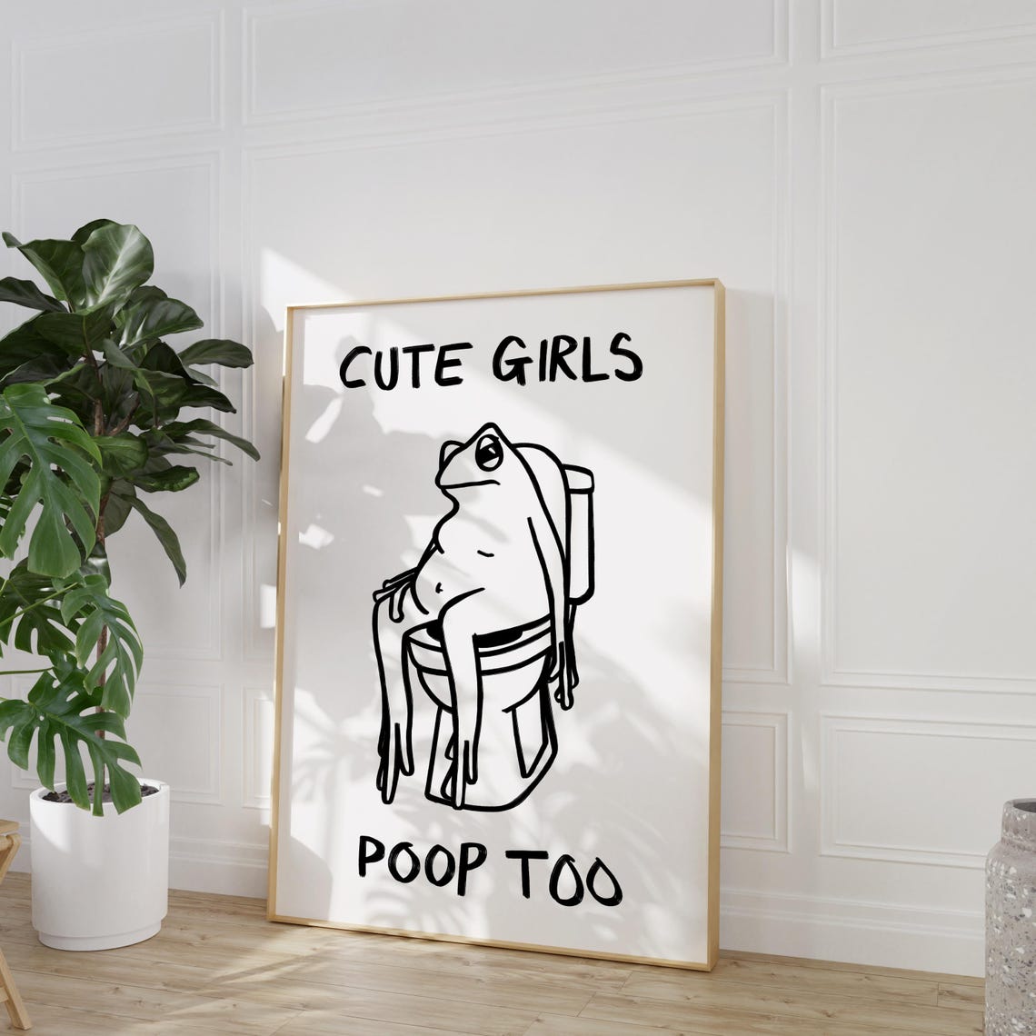 Cute Girls Poop Too Digital Download Art, Bathroom Print, Bathroom Wall ...