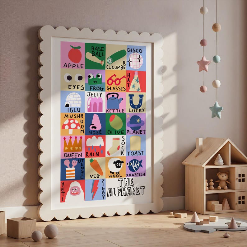 Colourful Alphabet Digital Download Print, Nursery Decor, Children’s ...