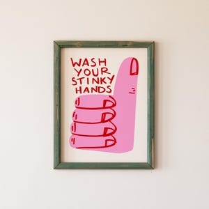 Wash Your Stinky Hands Bathroom Print, Bathroom Poster , Toilet Print ...