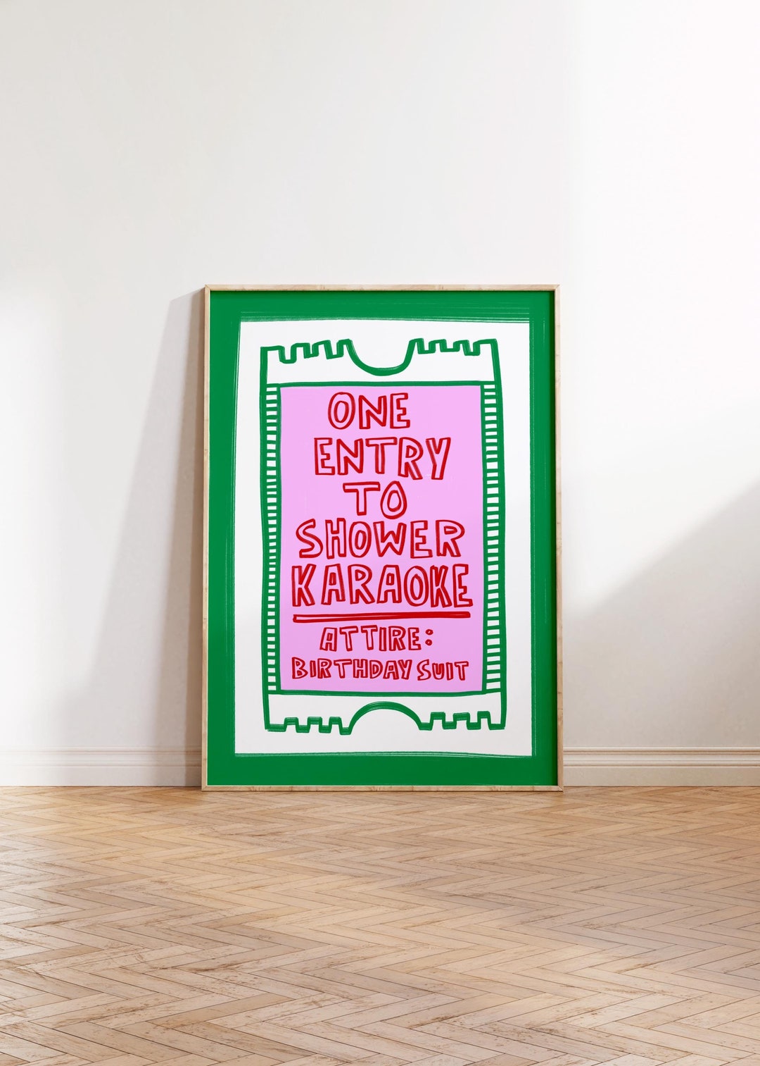 Shower Karaoke Ticket Digital Download Art, Bathroom Print, Bathroom ...