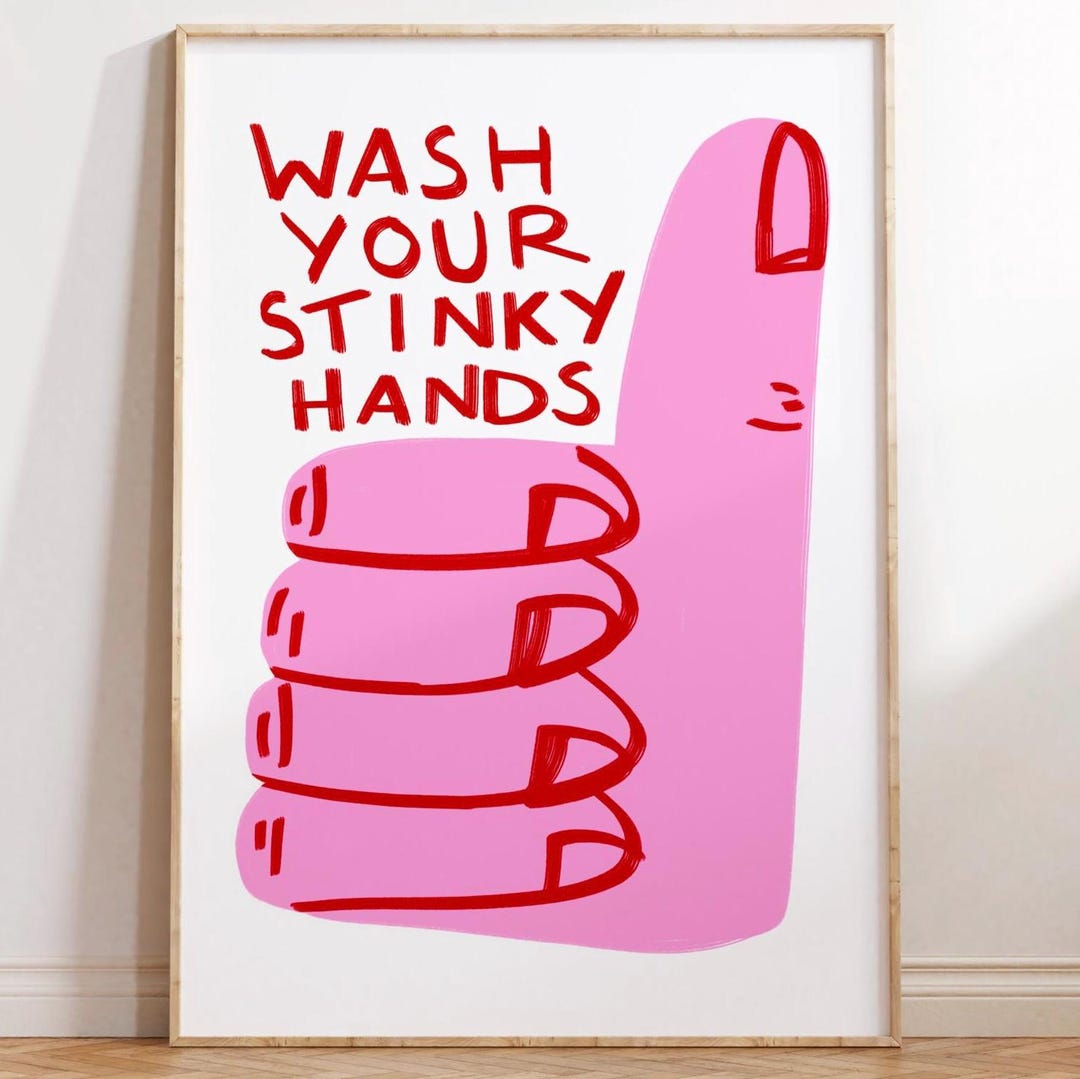 Wash Your Stinky Hands Bathroom Print, Bathroom Poster , Toilet Print ...
