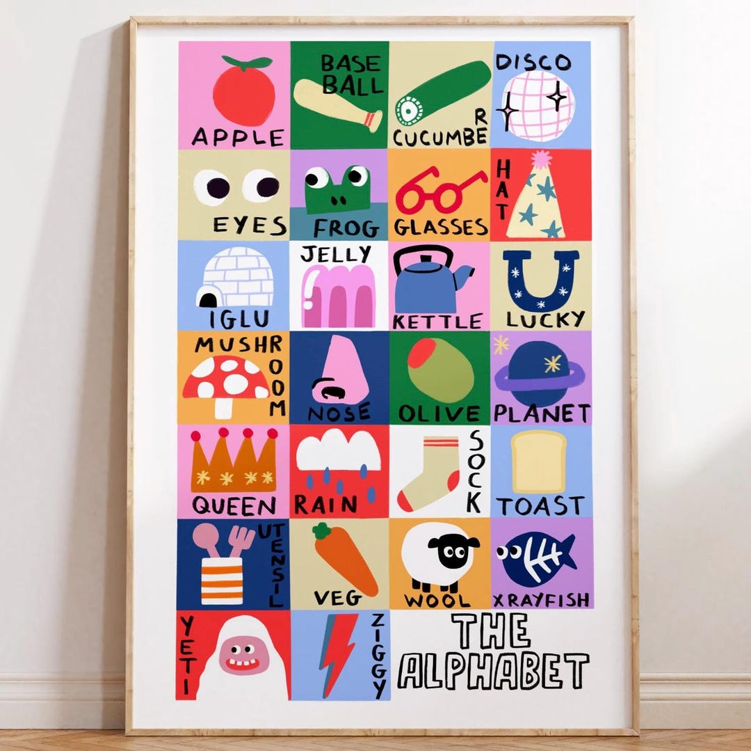 Colourful Alphabet Digital Download Print, Nursery Decor, Children’s ...