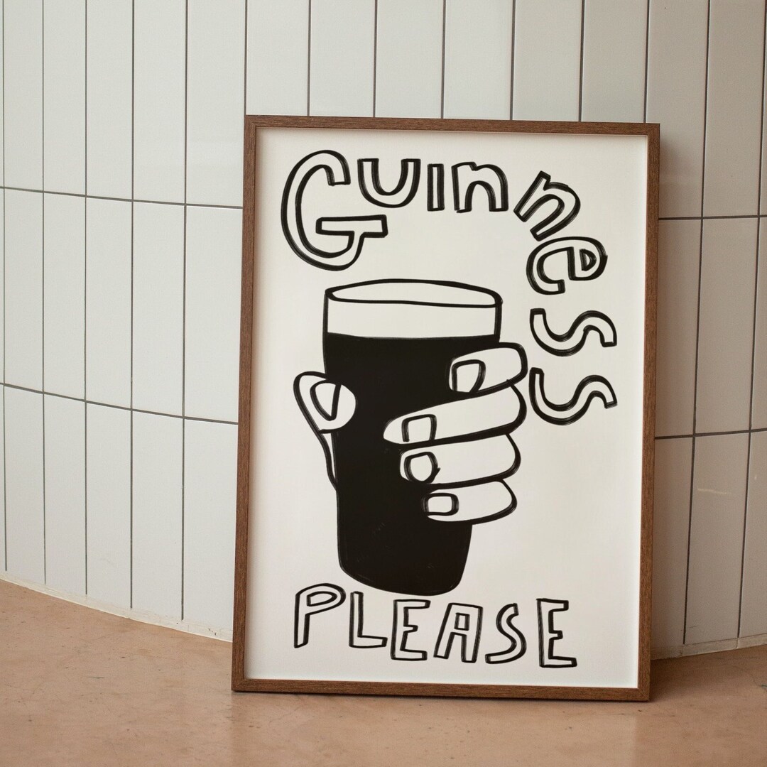 Kitchen Print, Retro Cartoon Print, Pint Print, Bar Print, Retro Home ...