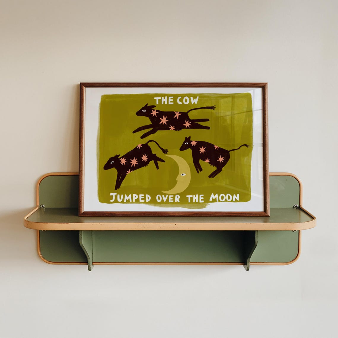 The Cow Jumped Over the Moon Print, Nursery Rhyme Print, Children’s ...