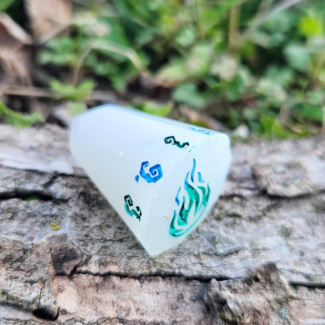Fire Bolt Unique Shape Handmade Resin Glow in the Dark TTRPG Polyhedral ...