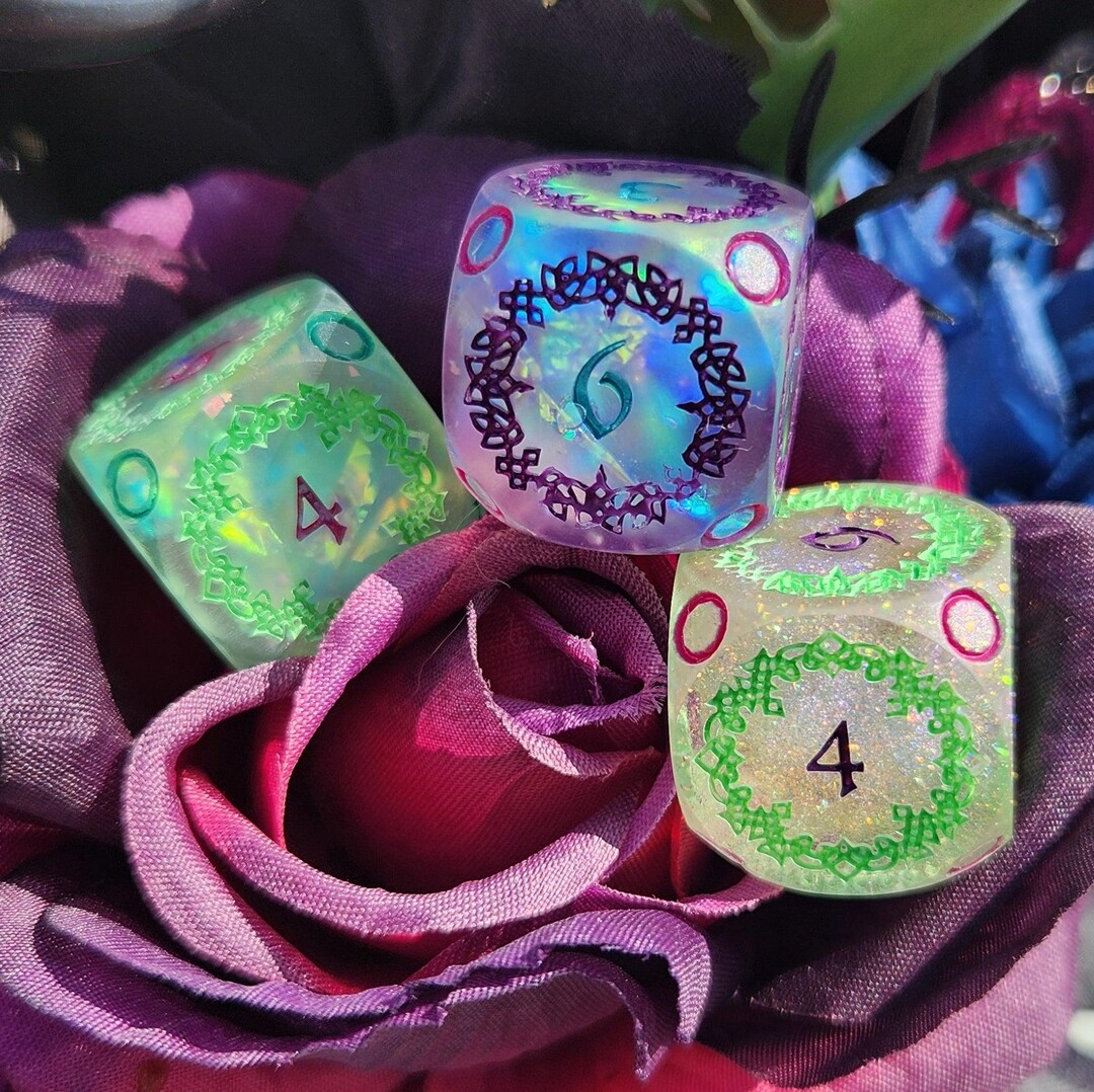 Ornate Style Oversized 20mm D6 Ttrpg Individual Polyhedral Gaming Dice ...