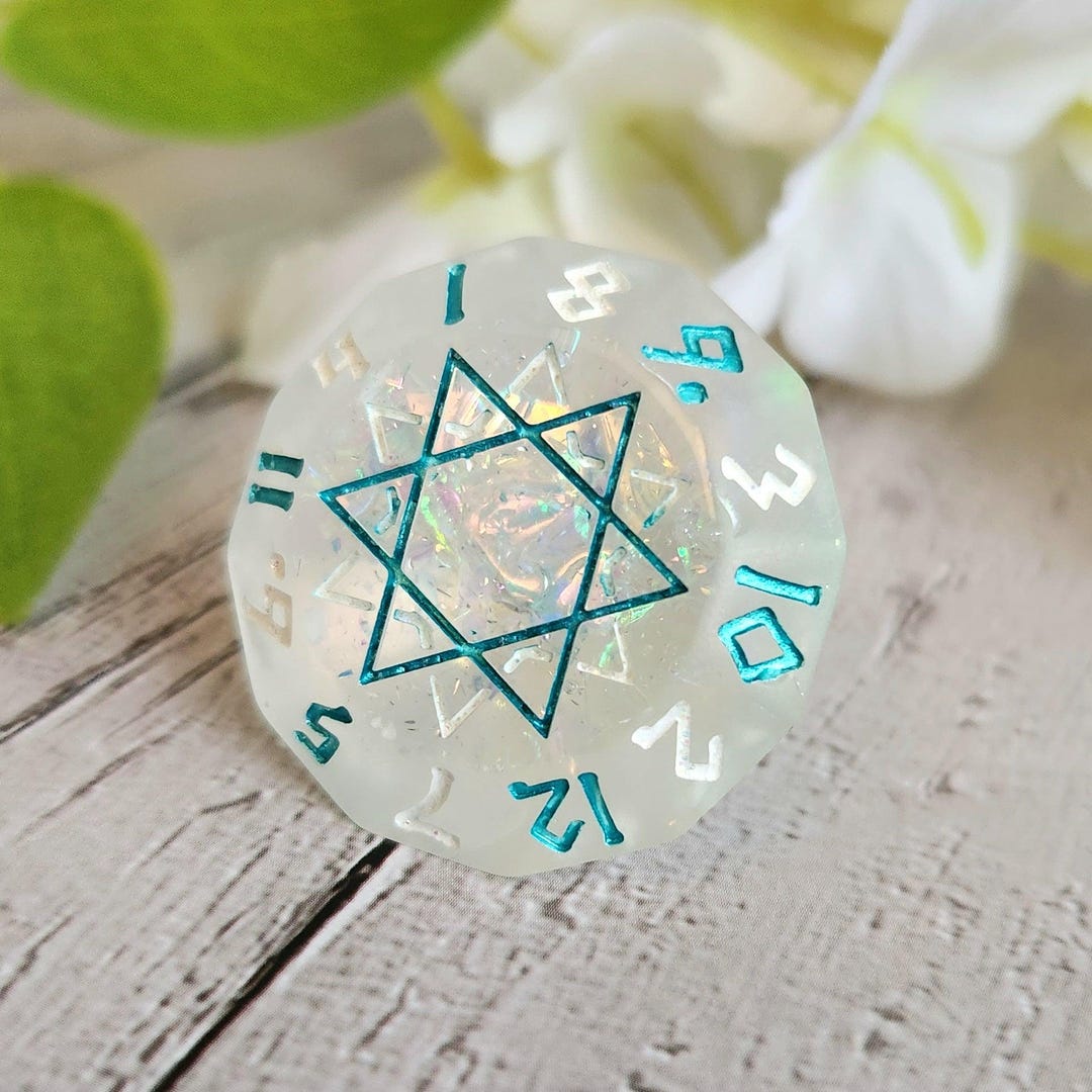 Rainbow Diamond Unique Shape Handmade Resin Mylar Zodiac D12 Ttrpg ...