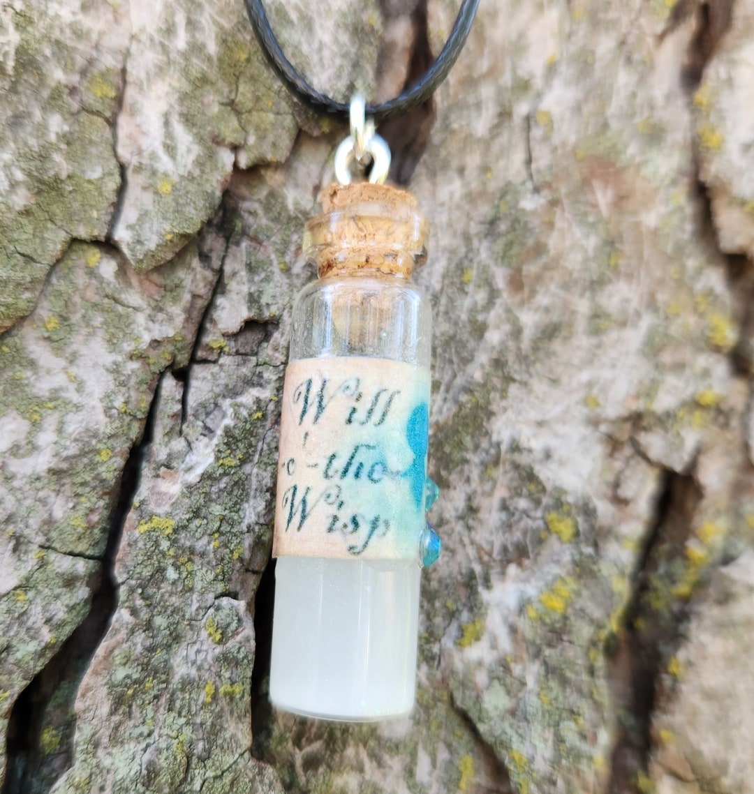 The 'will-o-the-wisp' Glow in the Dark Liquid Potion Bottle Necklace - Etsy