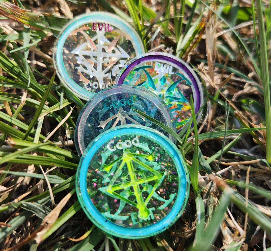 Morality Coin Good Vs Evil Handmade Resin D2 Gaming Ttrpg Chance Flip ...