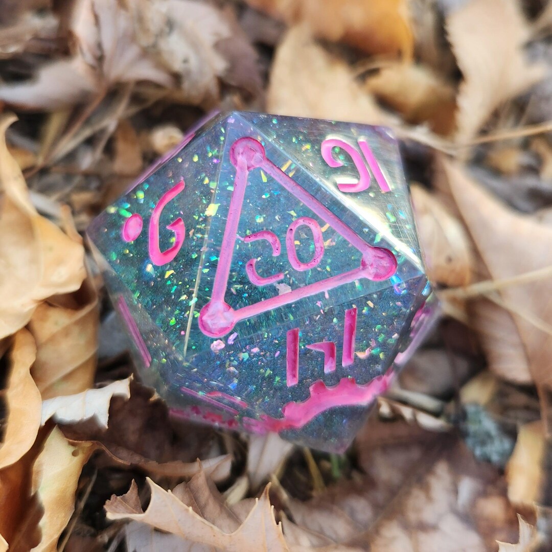 Pretty in Pink 42mm Steampunk Style D20 Handmade Resin Screws Gears ...