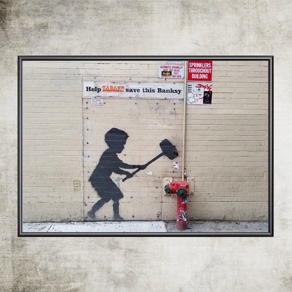 Banksy Poster Street Art hydrant Without Frame - Etsy