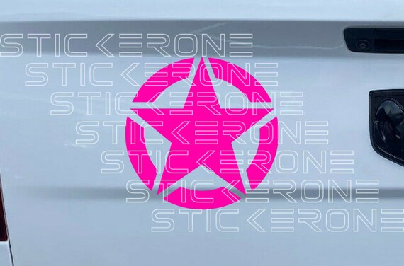1 Army Star Car Sticker Car Bumper Outdoor Sticker Pink | Etsy