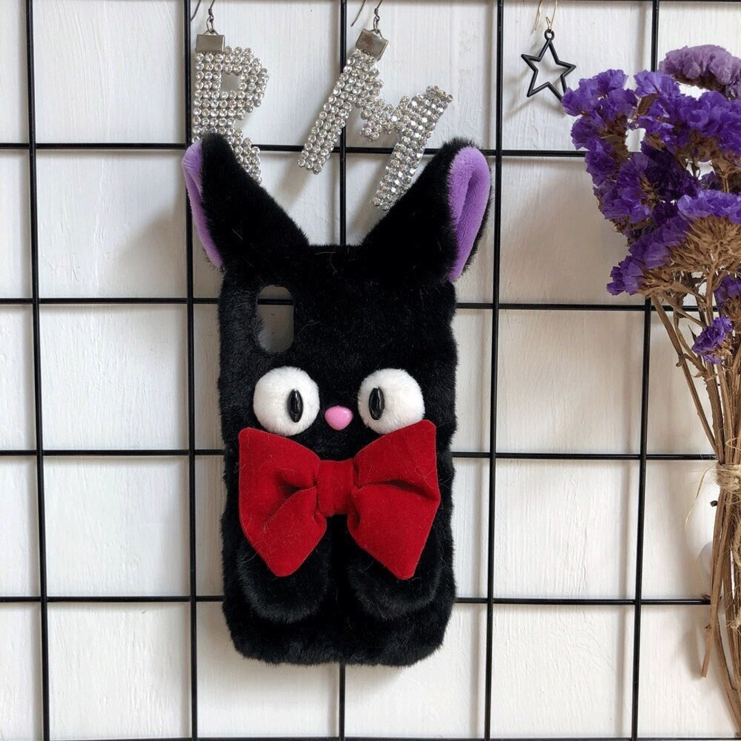 Handmade Cute Black Cat Phone Case for iPhone 14 Plus 13 Pro Max 12 ...