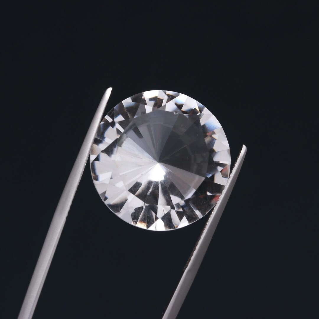 Natural Crystal Quartz Round 20 MM Brilliant Cut, White Quartz Loose ...