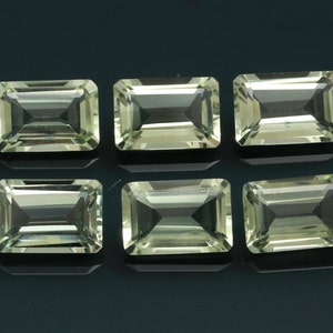 Natural Prasiolite Quartz Octagon Shape Emerald Cut Loose Gemstone for ...