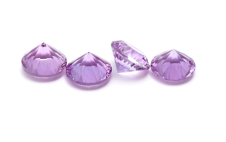 Natural Rose De France Round Concave Cut, Pink Amethyst Loose Gems ...