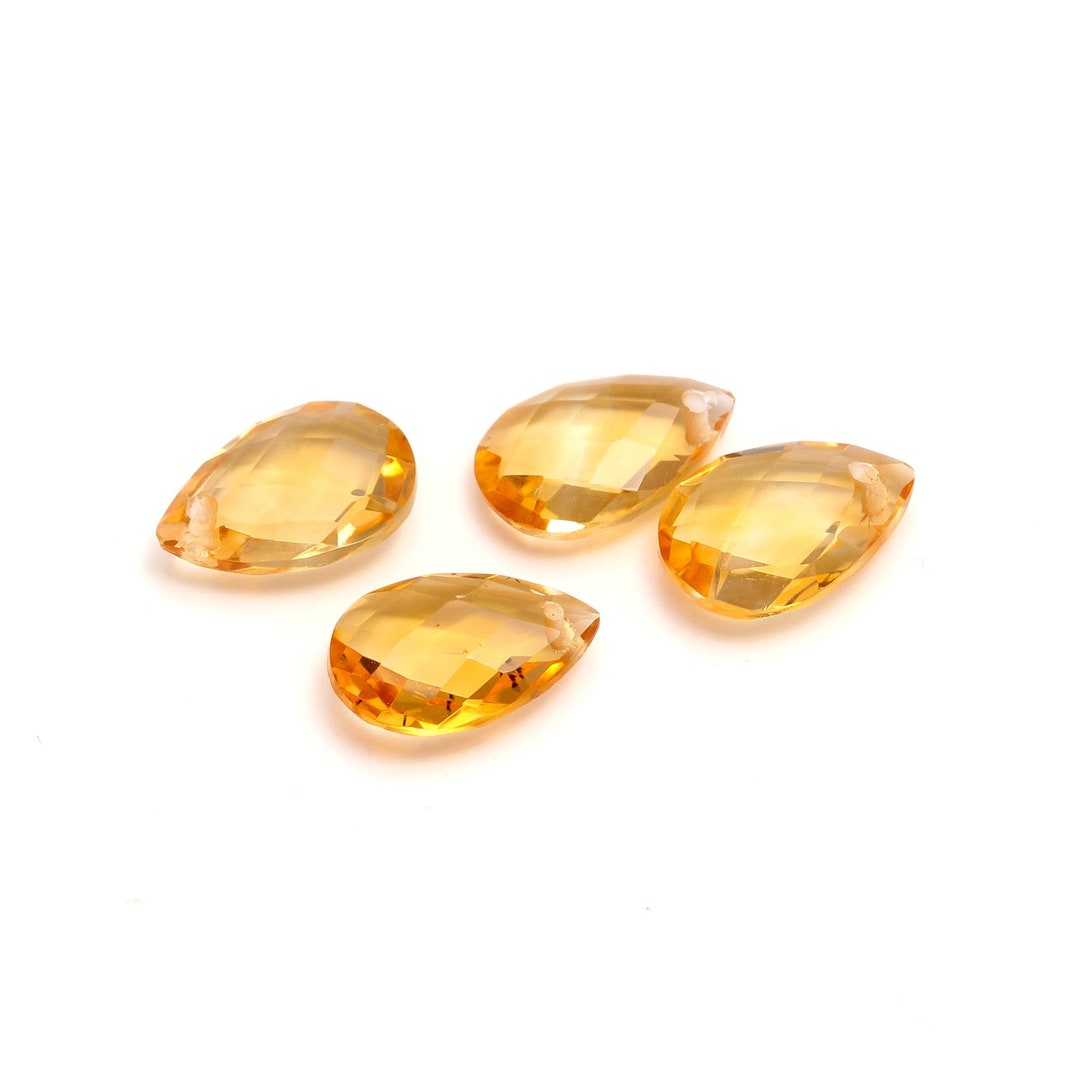 Natural Citrine Pear Shape Briolite Cut Gemstone ,for Jewelry Making ...