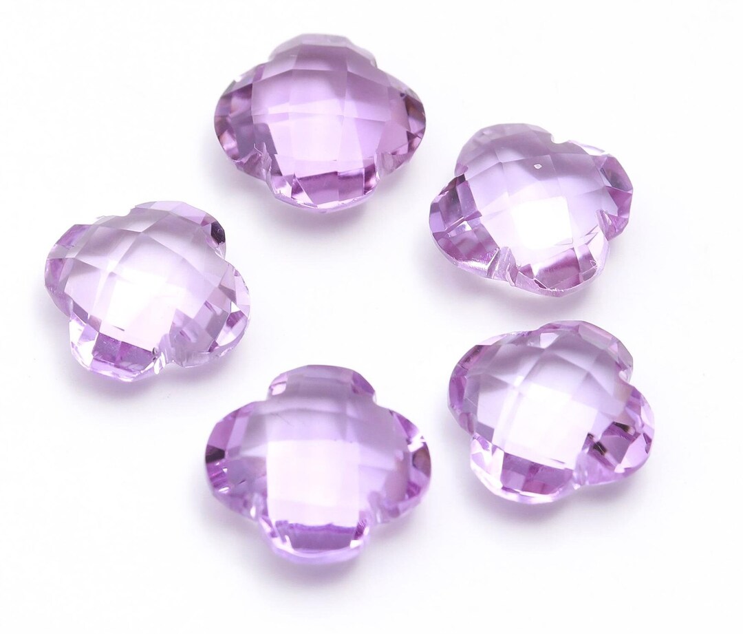 Natural Rose De France 8 MM Flower Cut , Pink Amethyst Loose Gems Stone ...