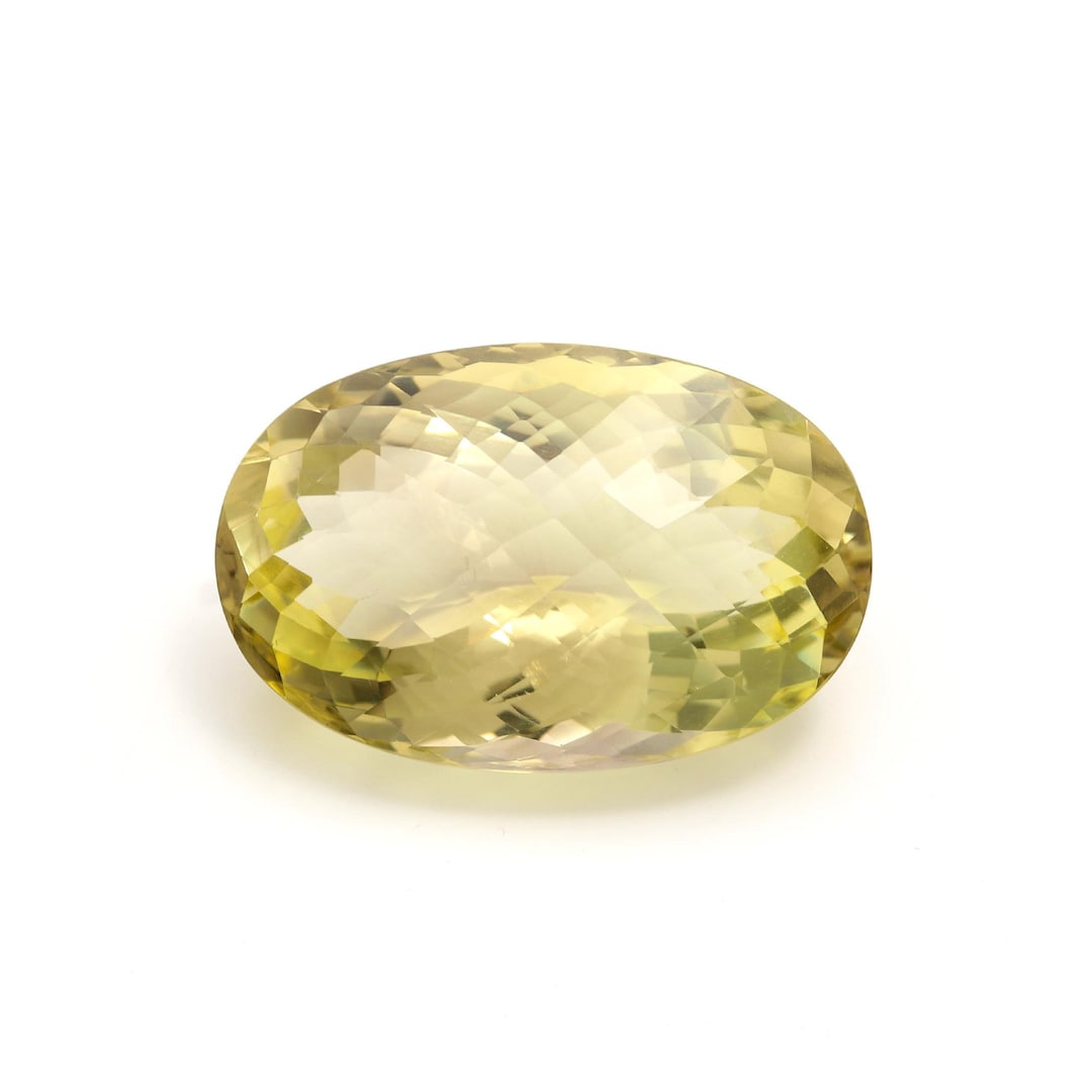Natural 82.75 Cts Lemon Topaz Oval Shape Faceted Cut Loose Gemstone for ...