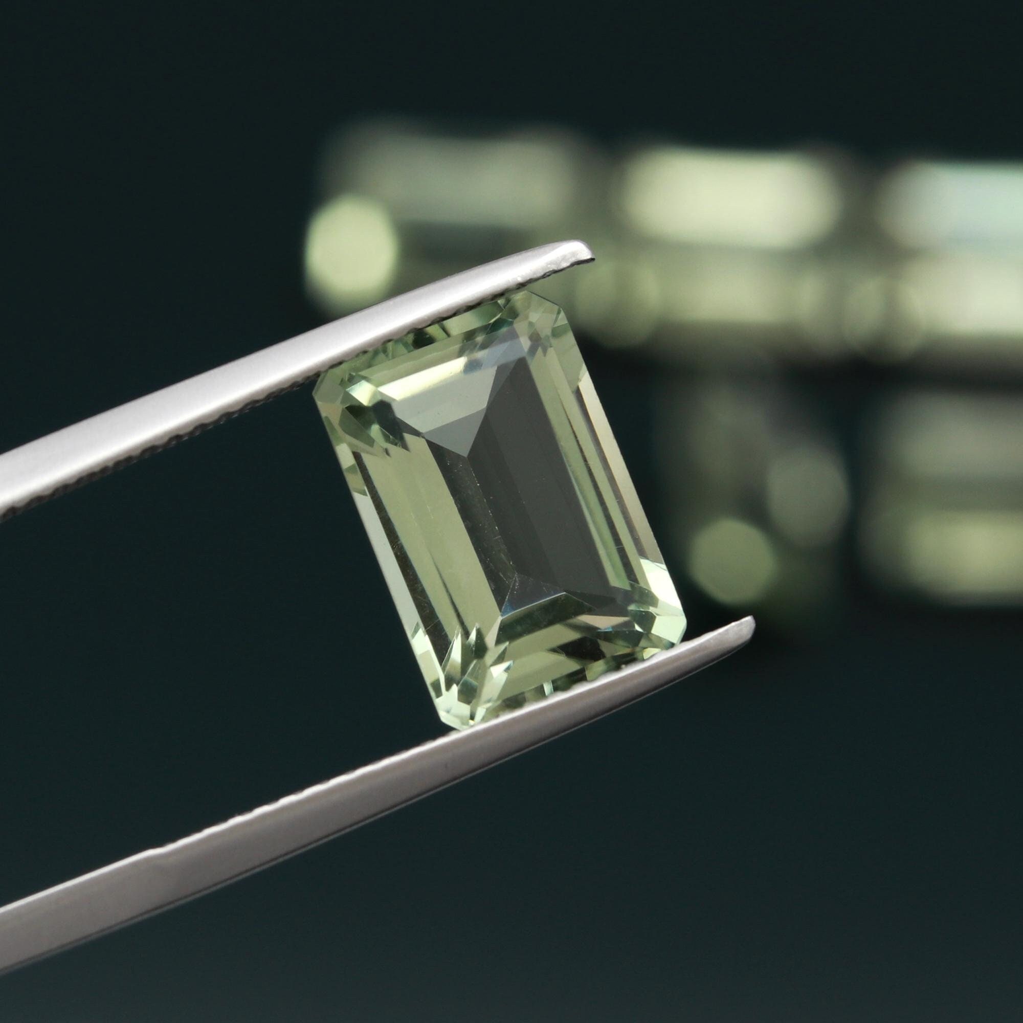 Natural Prasiolite Quartz Octagon Shape Emerald Cut Loose Gemstone for ...