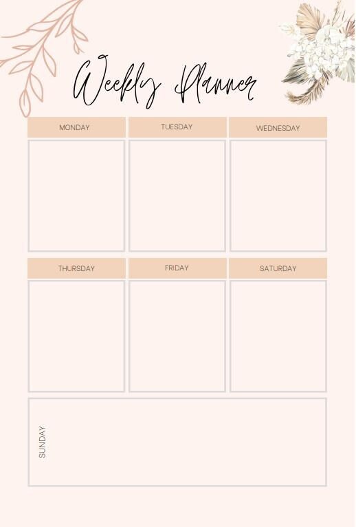 PRINTABLE WEEKLY PLANNER Boho Minimalistic Digital Planner - Etsy