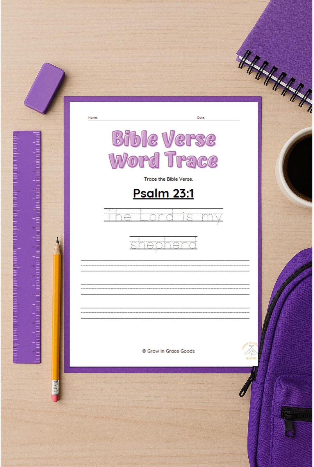 KJV Bible Verse Copywork: Christian Handwriting Practice (PDF Download ...