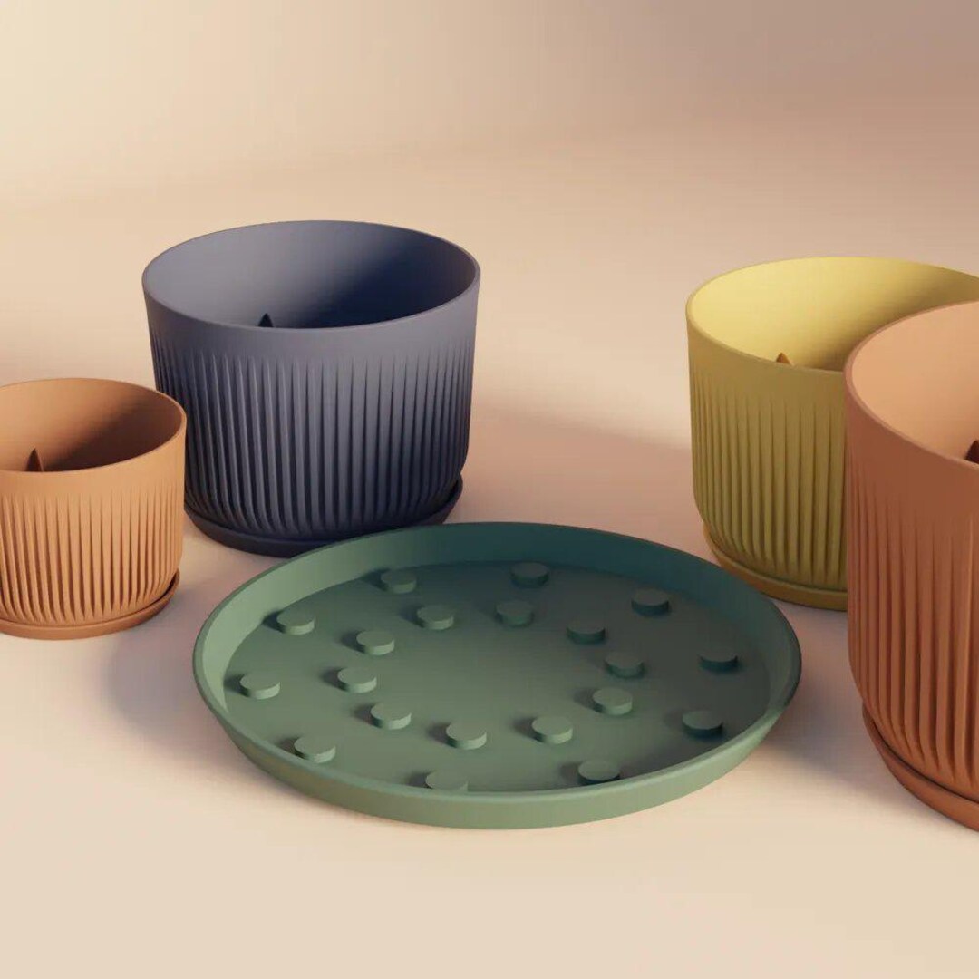 3D Printed Pot With Drip Tray | 3D Printed Ergonomic Tools for ...