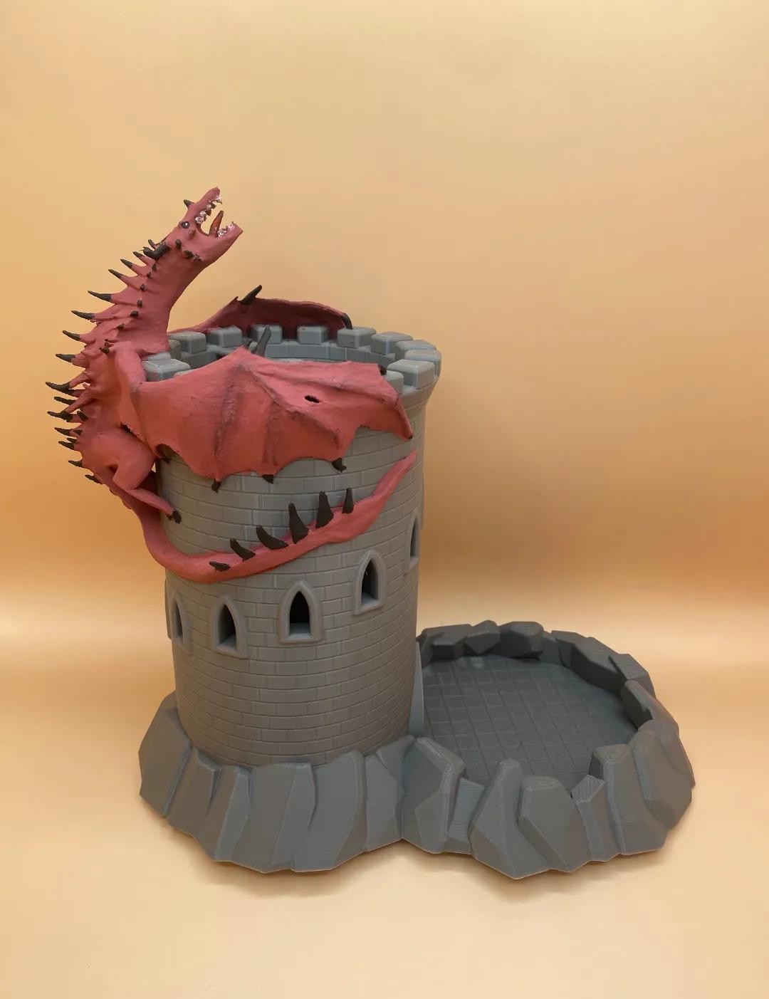 Dice Tower - Dragon's Keep 3d Printed Castle for Dice Rolling Games ...