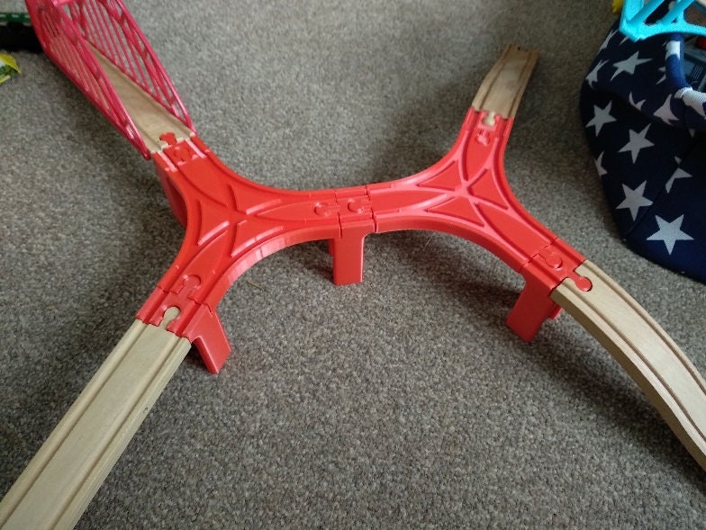 Train Track Junction and Bridge Stilts (brio) | 3D Printed Wooden Train ...
