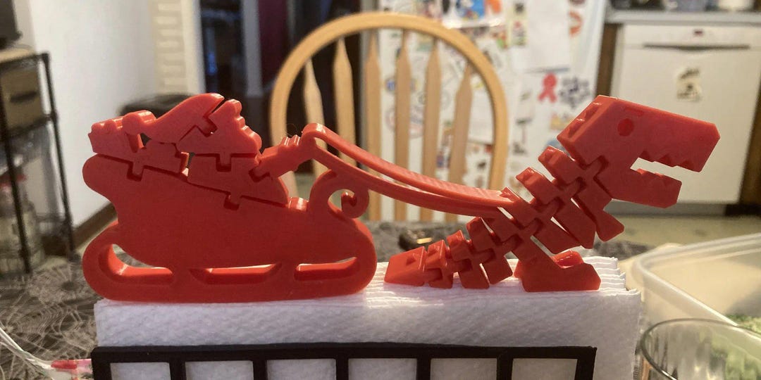 Flexi Reindeer Rex With Flexi Santa Claus | 3D Printed Decorations for ...