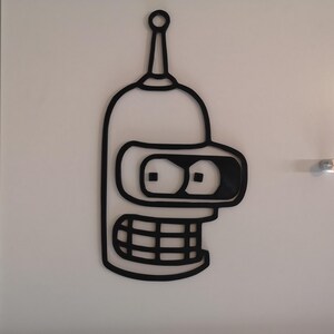 Futurama Bender 2D Wall Art | 3D Printed Wall Art | Unique & Modern ...