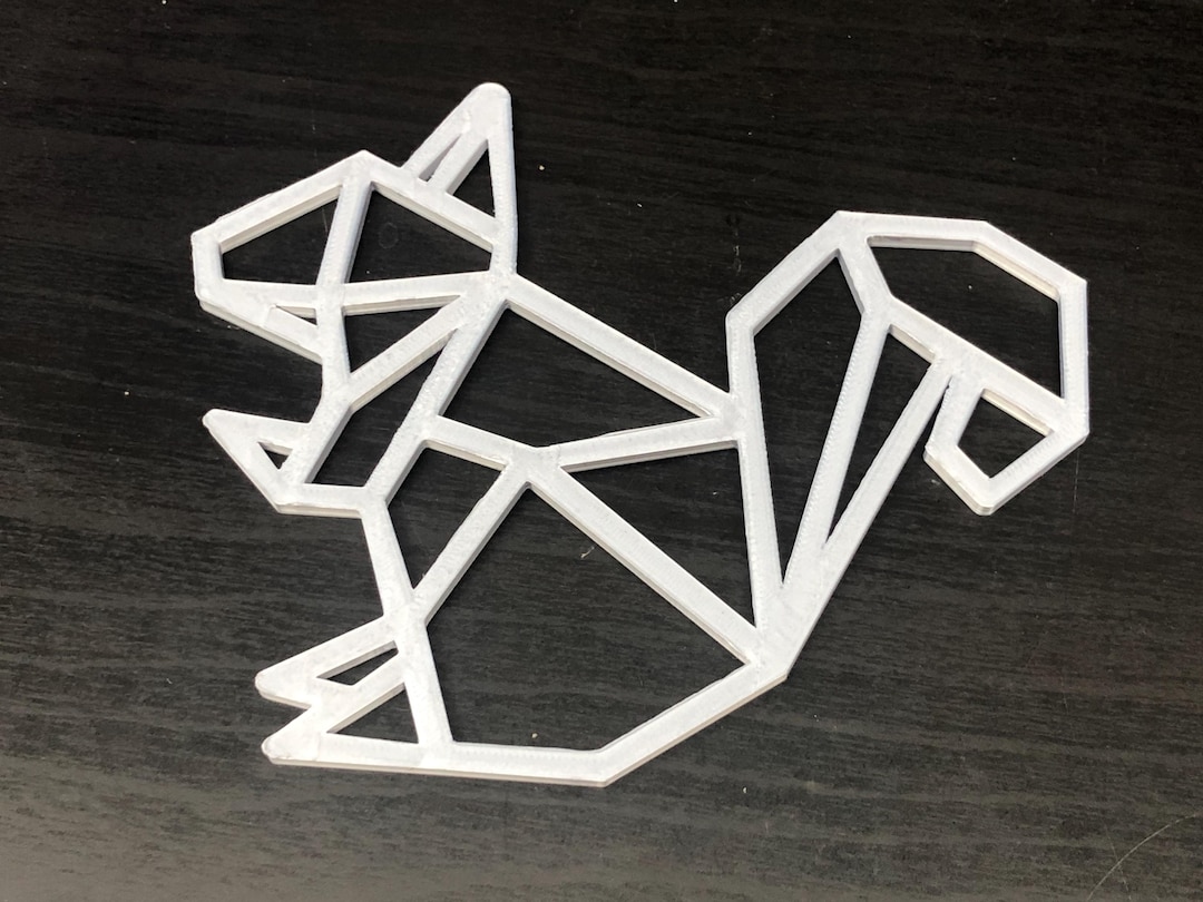 Geometric Squirrel Wall Art | 3D Printed Wall Art | Unique & Modern ...