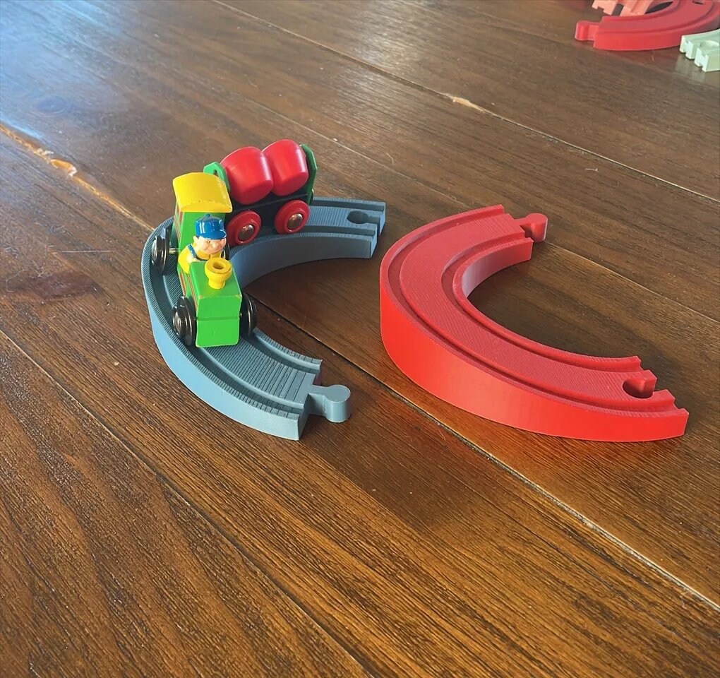 Brio Compatible 180 Degree, Banked Turn Wooden Train Track | 3D Printed ...