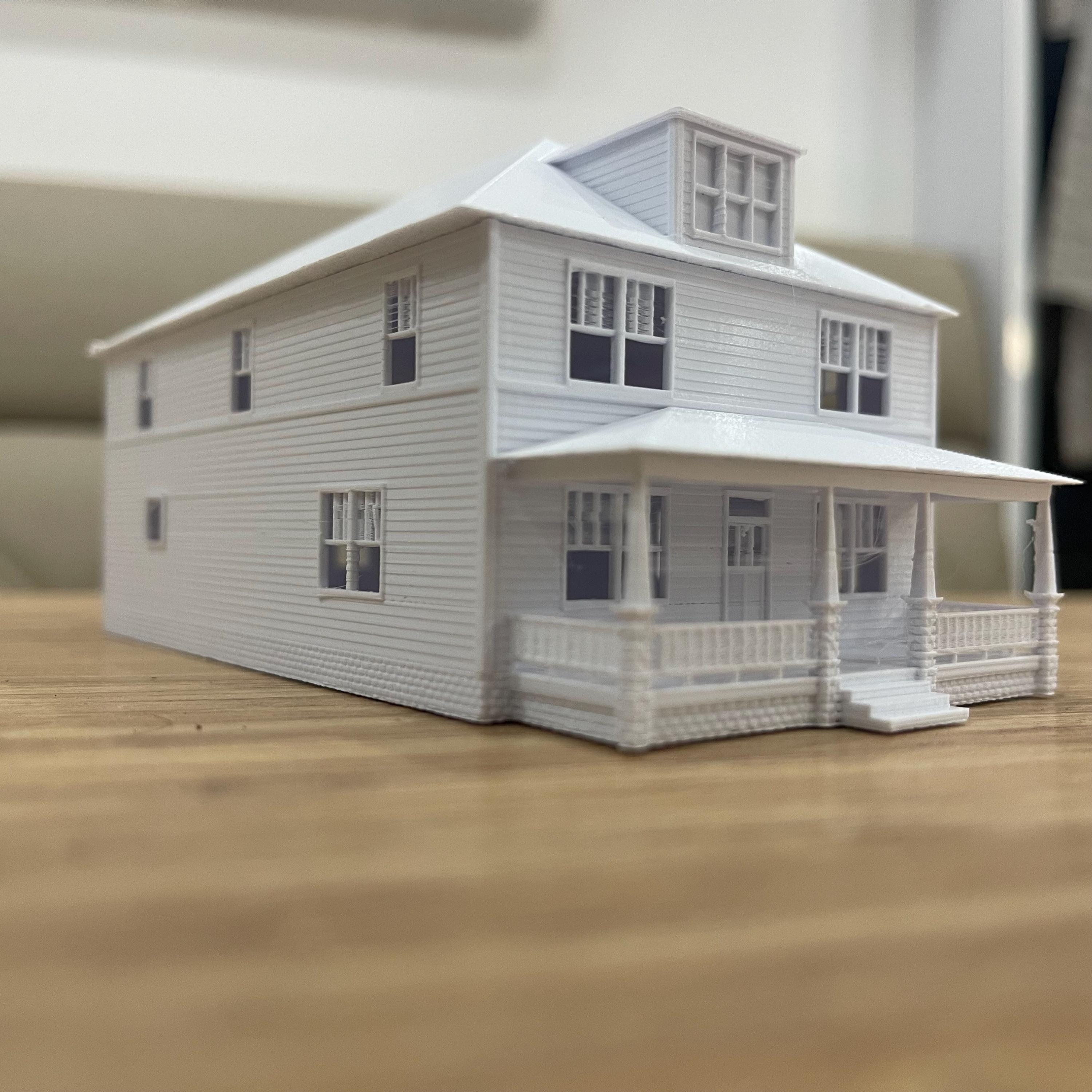House 2 Storey | 3D Printed N Scale Models | White PLA (NS-01) - Etsy