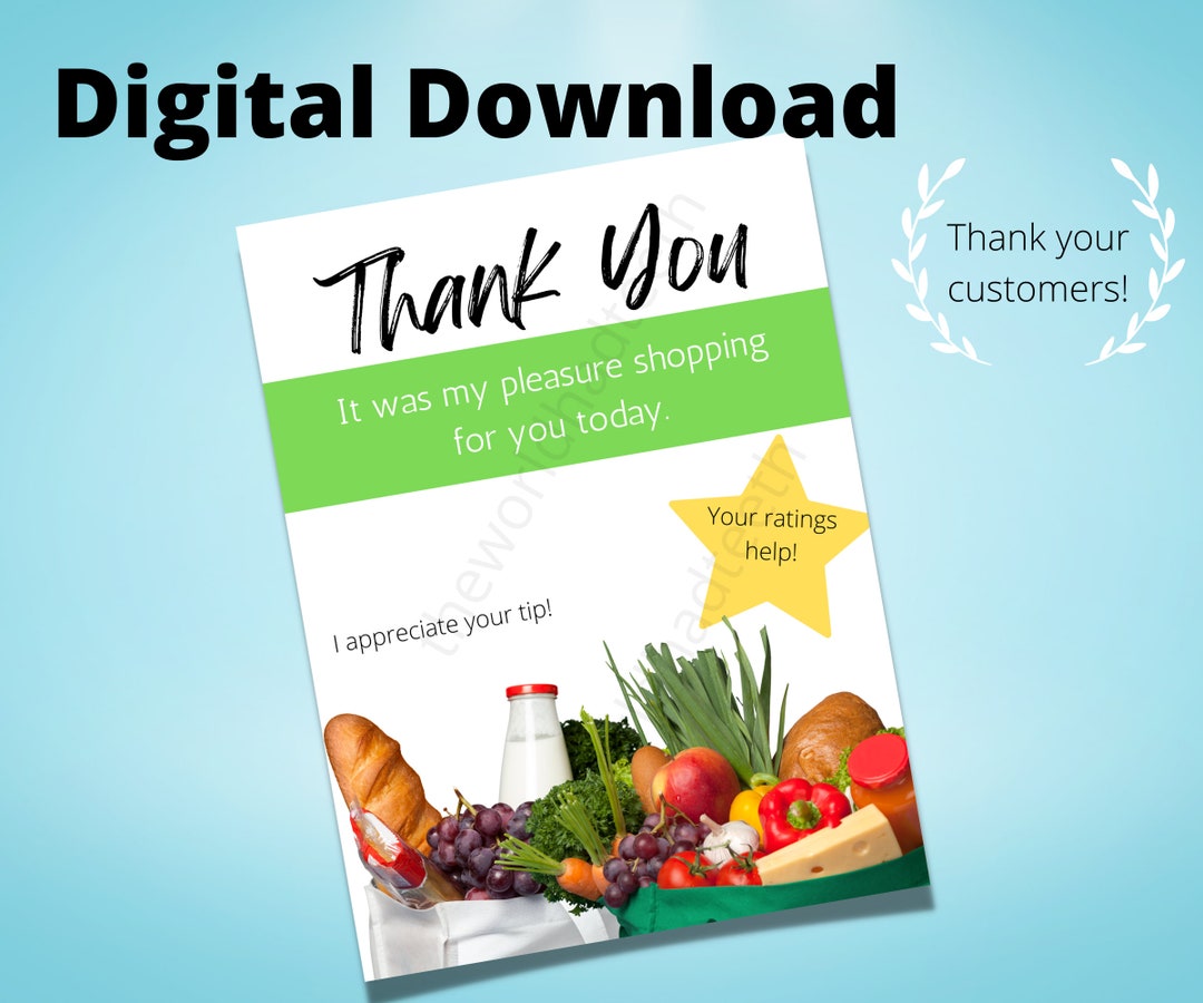 Grocery Delivery, Delivery Driver, Grocery, Thank You Card, Digital ...