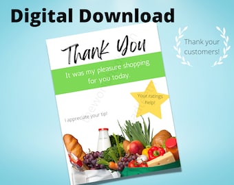 Grocery Delivery, Delivery Driver, Grocery, Thank You Card, Digital ...