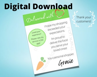 Grocery Delivery, Delivery Driver, Delivery, Thank You Card, Digital ...