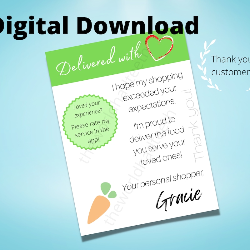 Instacart Thank You - Etsy