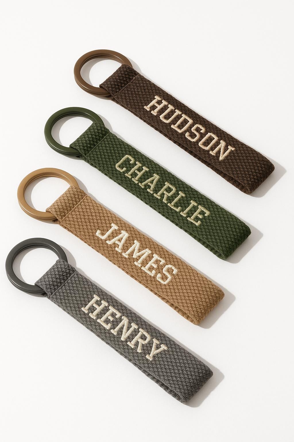 Personalized Embroidered Name Keychain, Custom Bag Tag With Colourful ...