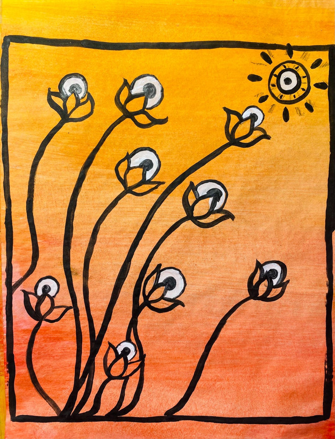 Eyeball Flower 8.5x11 Painting - Etsy