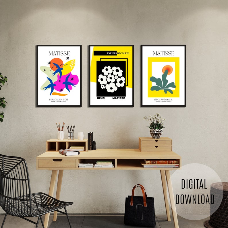 Printable Matisse Wall Art, Set of 3 Digital Art Prints Inspired by ...