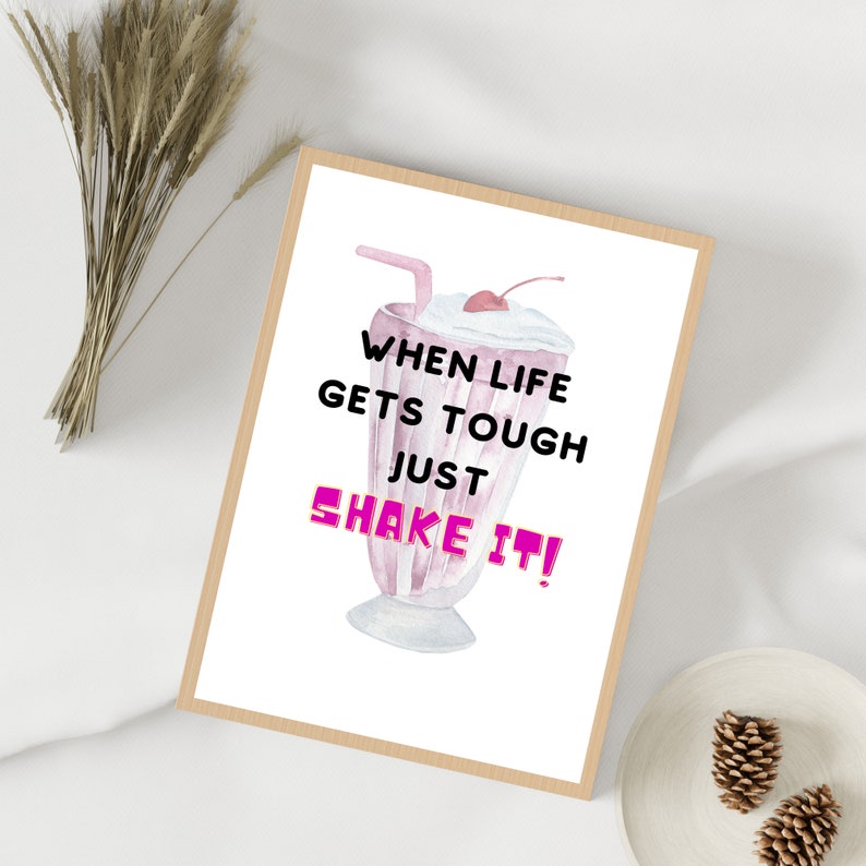 Milkshake Watercolor Art Print: Funny Quote Sign (digital Download) - Etsy