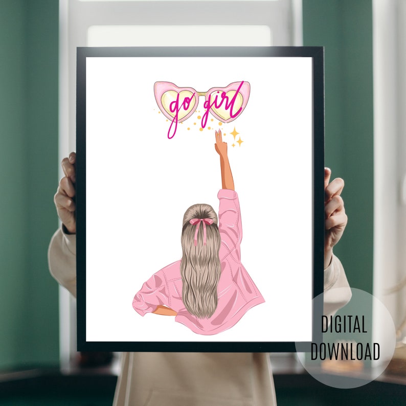 Printable Go Girl Quote Wall Art Blush Pink Girl Power - Etsy