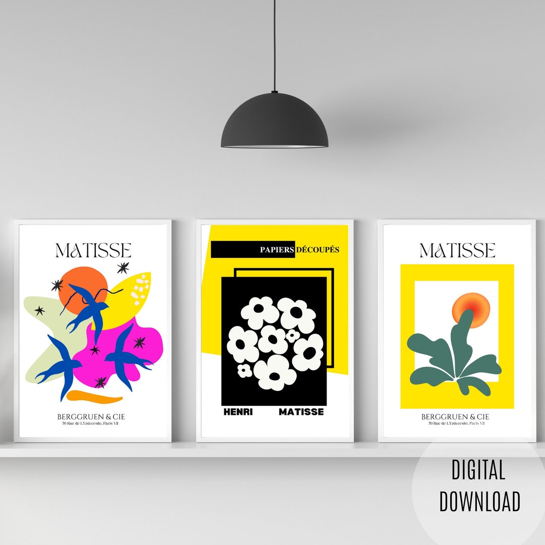 Printable Matisse Wall Art, Set of 3 Digital Art Prints Inspired by ...