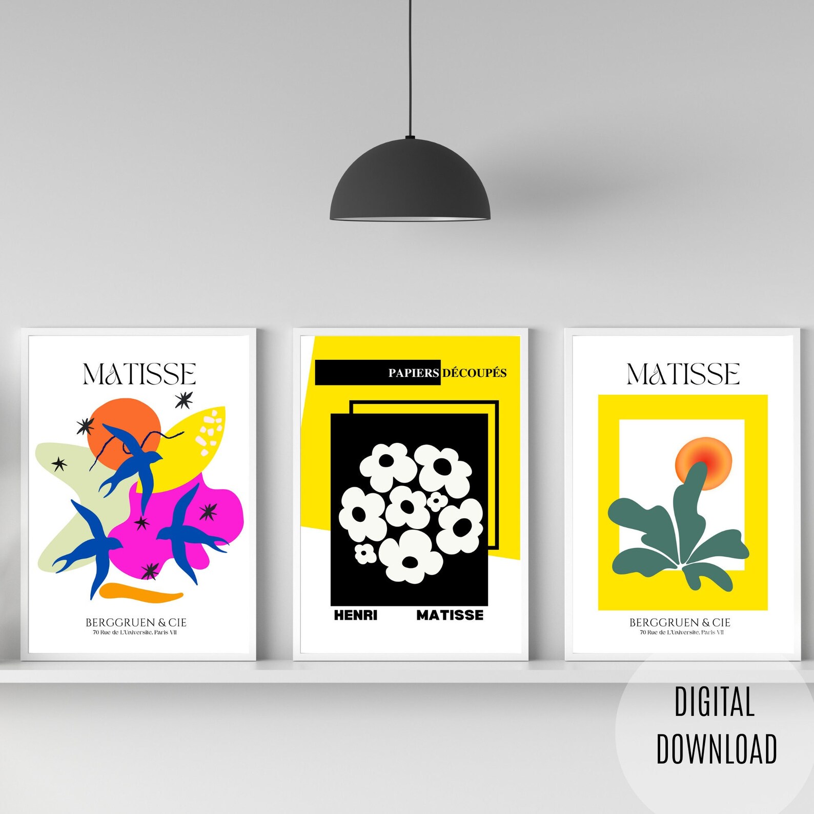 Printable Matisse Wall Art, Set of 3 Digital Art Prints Inspired by ...