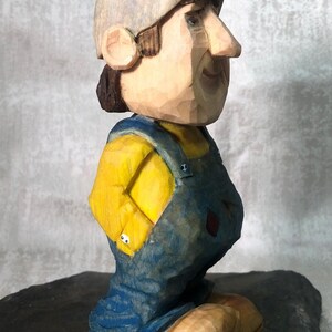 Wood Carving - Hand Carved Country Charactor Figure - Mechanic - Etsy